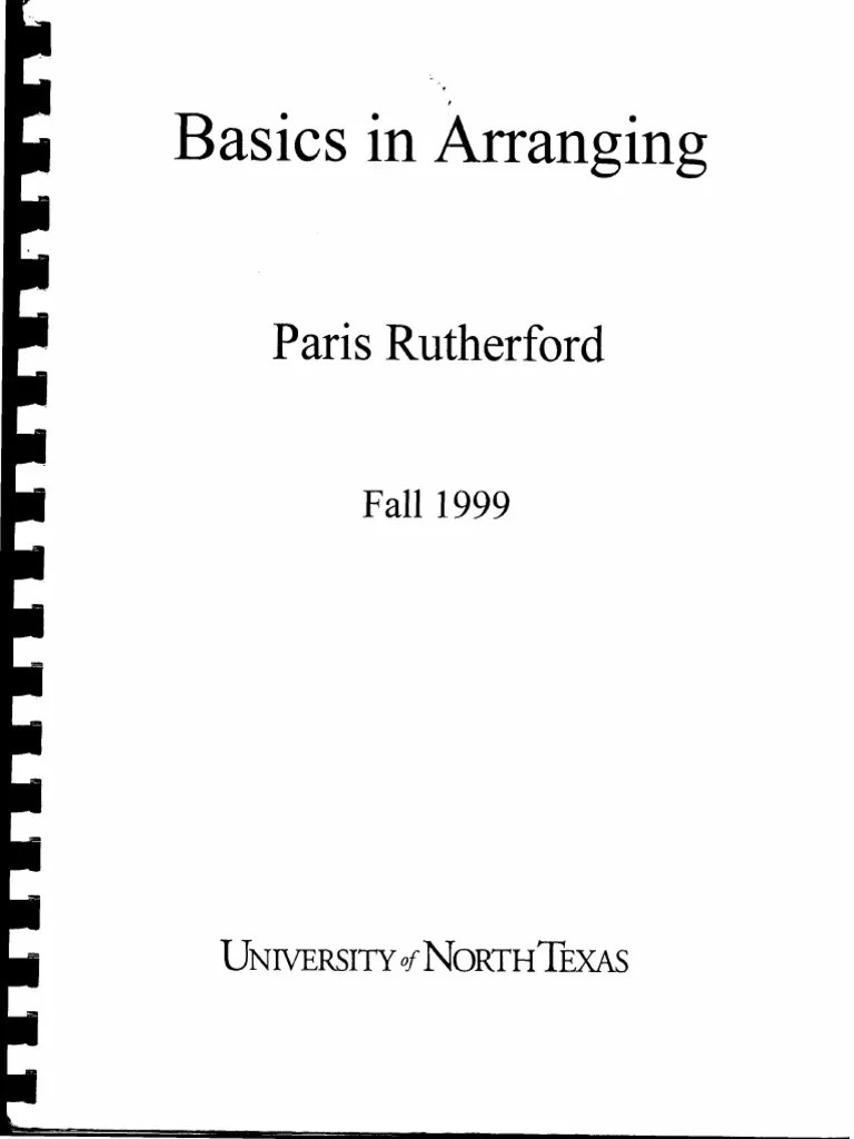 Basics In Arranging Pdf Pdf Harmony Sheet Music