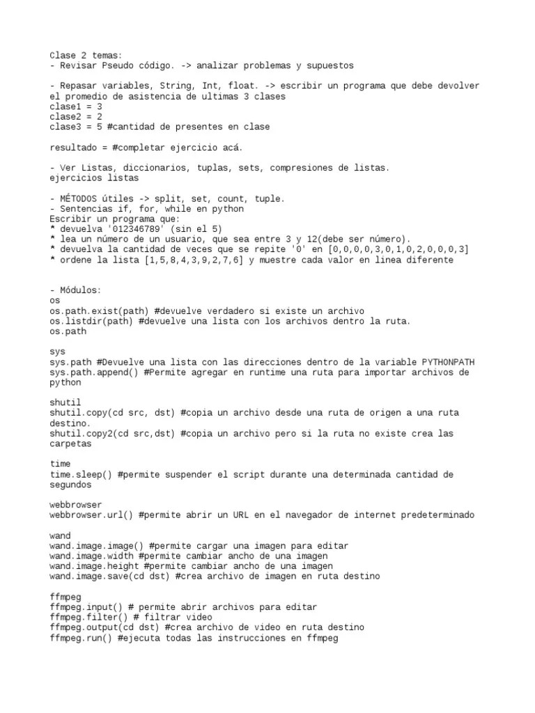 Ejercicios Python Pdf Informática