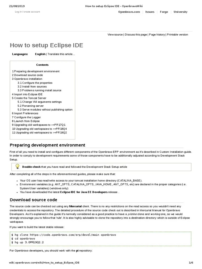 Eclipse Setup For Openbravo Devs Pdf Eclipse Software