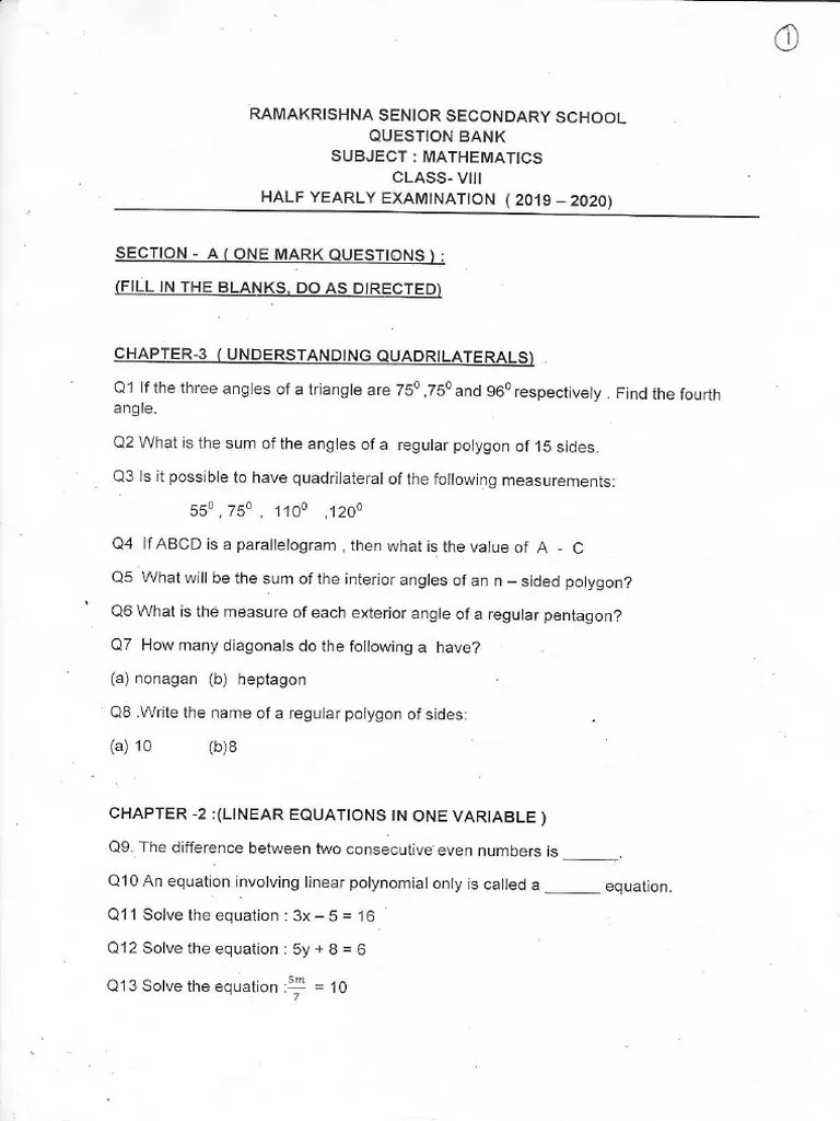 Mathematics Class Viii Pdf Pdf Triangle Area