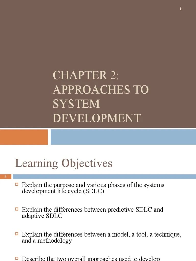 Chapter 2 System Development Approaches Pdf Software Development