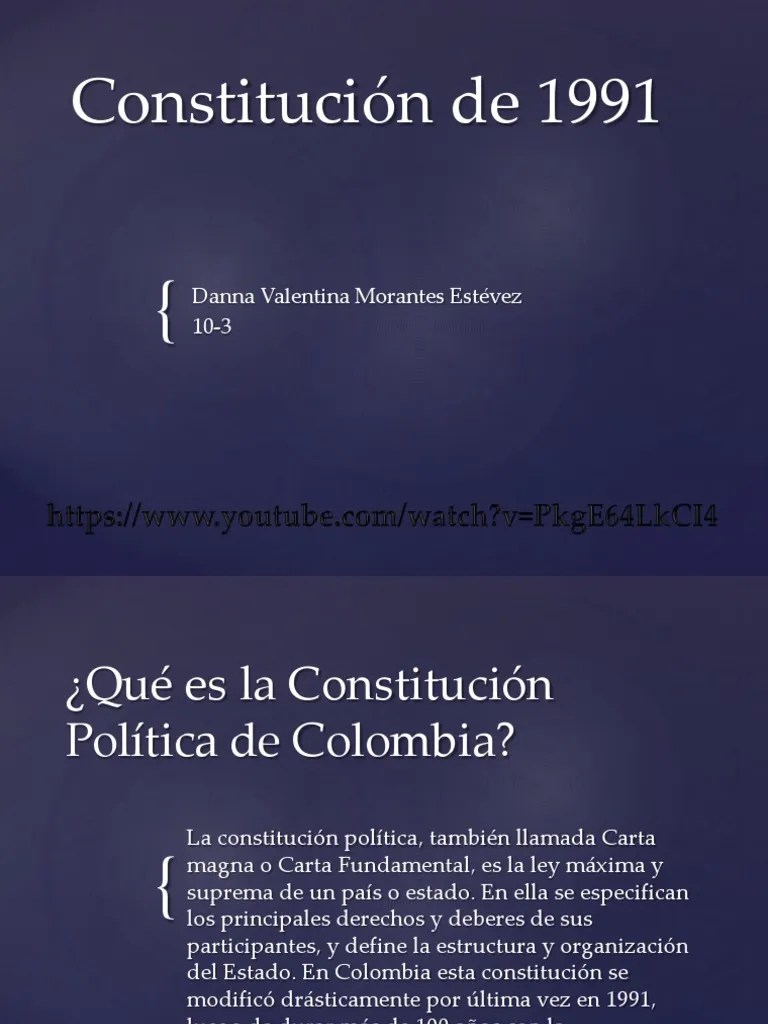 Constitución Colombiana De 1991 Pdf Colombia Ley Pública