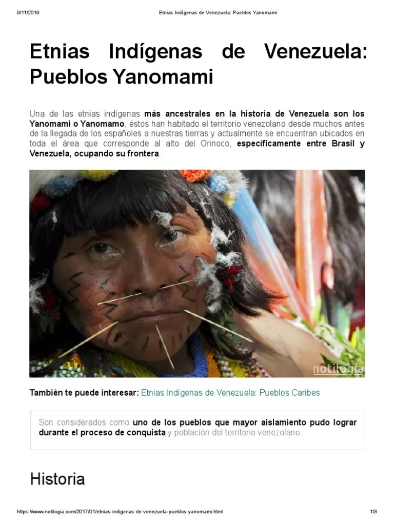 Etnias Indígenas De Venezuela Los Pueblos Yanomami | PDF | Gente Indígena