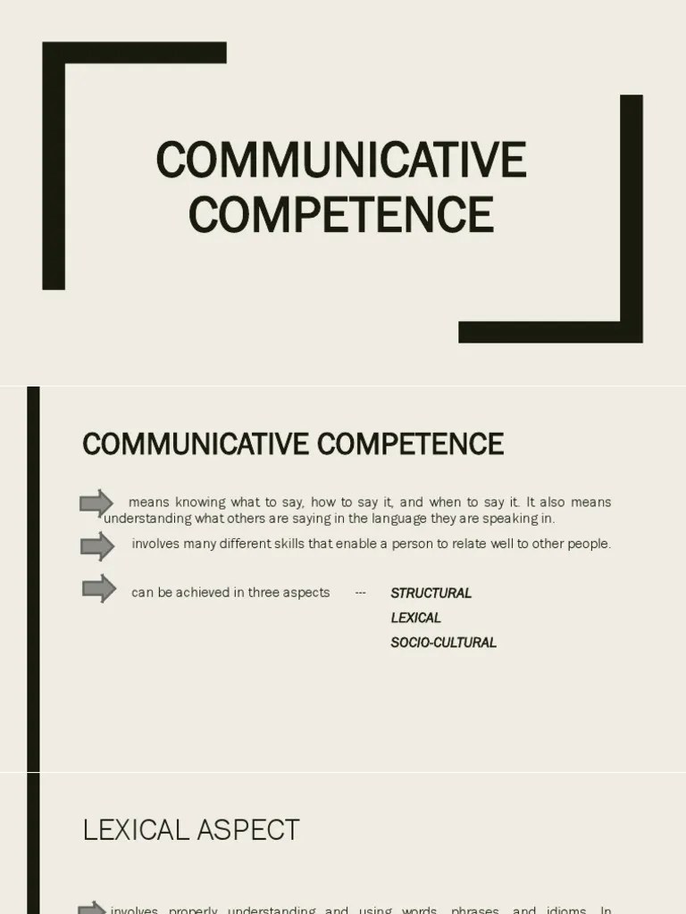 Communicative Competence Pdf Idiom Human Communication