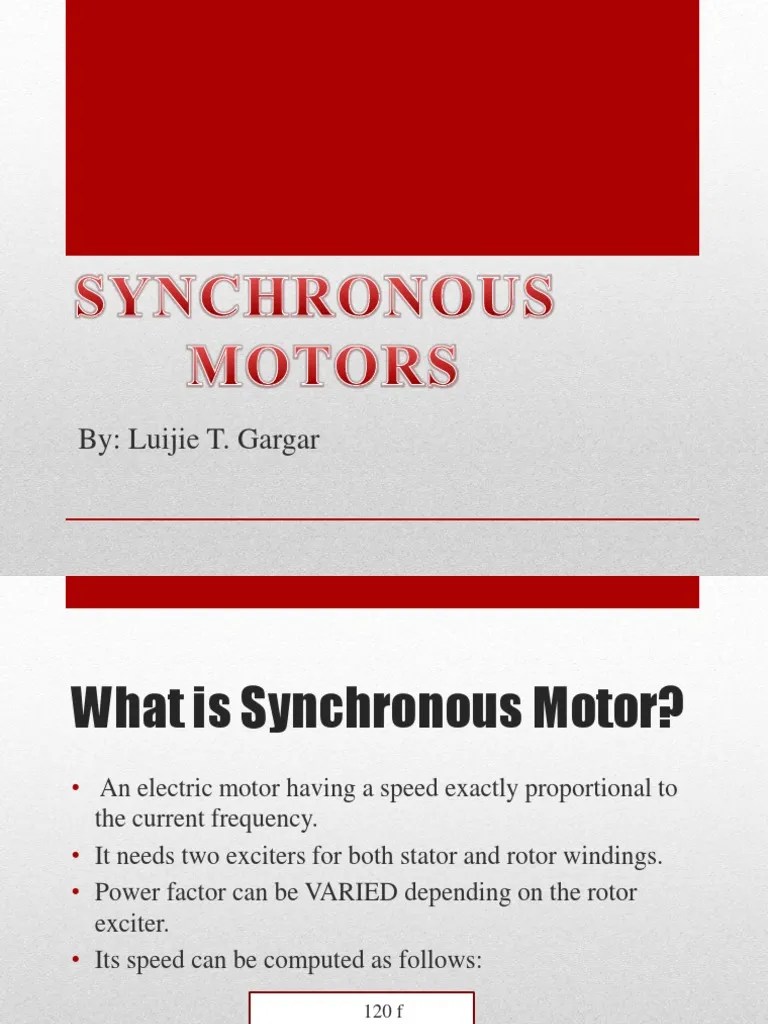 Synchronous Motor Overview And Applications Pdf Electric Motor