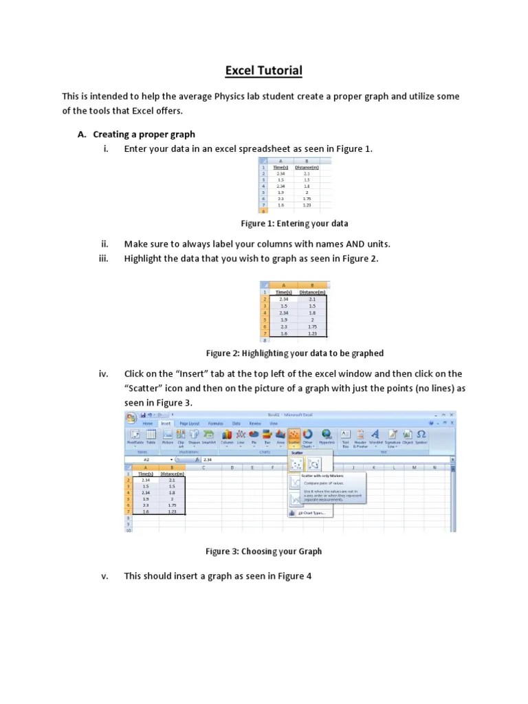 Excel Graphing For Physics Students Pdf Chart Microsoft Excel