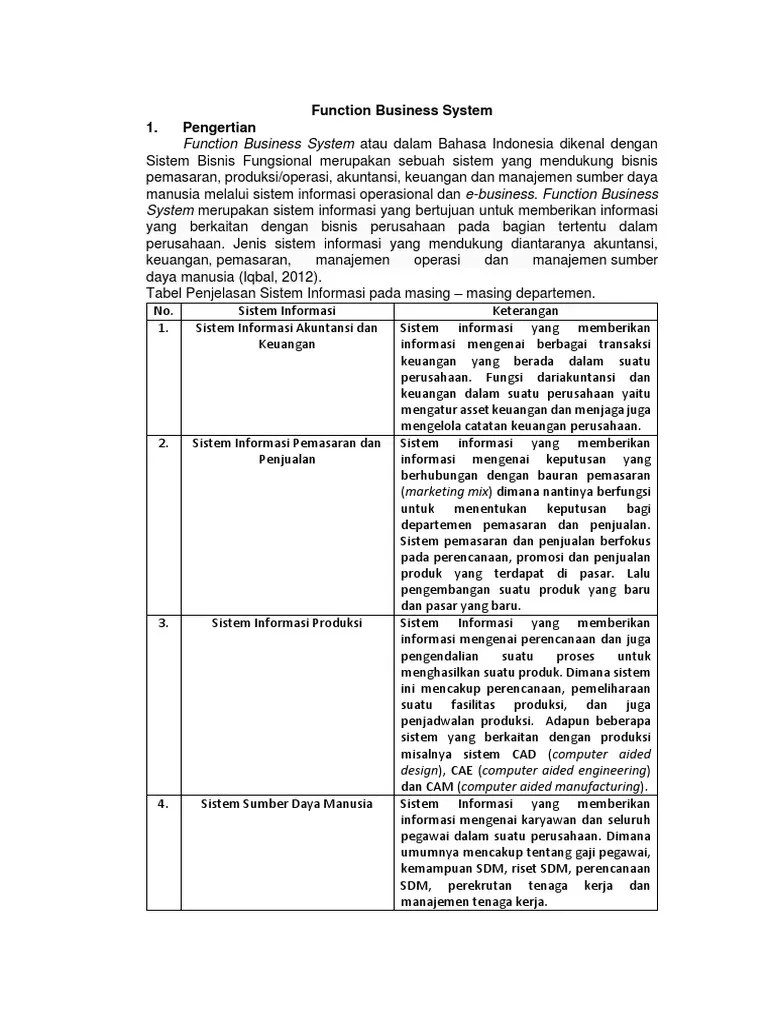 Function Business System Pdf Bisnis Komputer