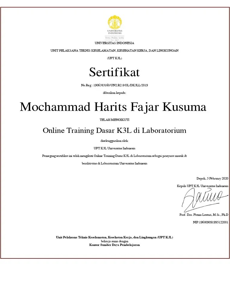 Online Training K3l Sertifikat K3l Dasar Di Laboratorium 3182 Pdf Pdf
