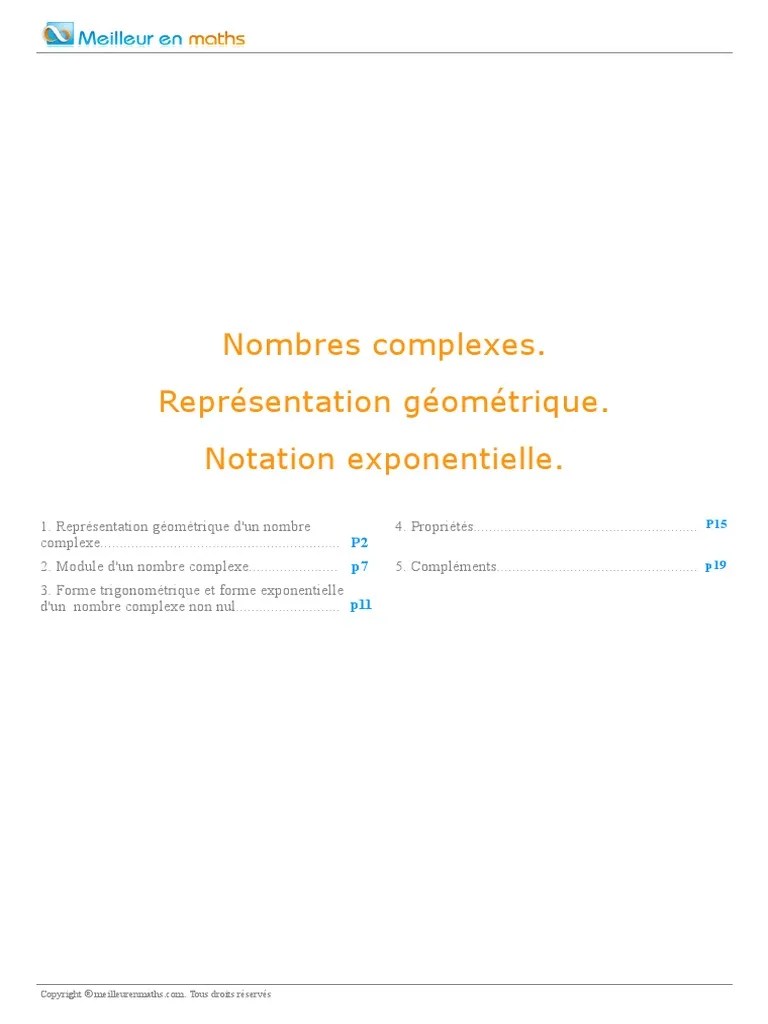 Nombres Complexes 3 Cours Pdf Pdf Nombre Complexe Géométrie