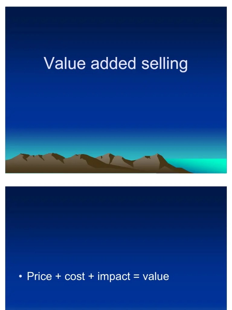 Value Added Selling Pdf
