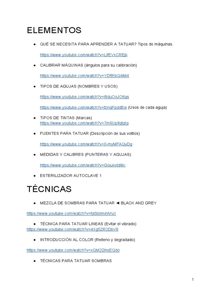 Guía Básica Para Aprender A Tatuar Pdf