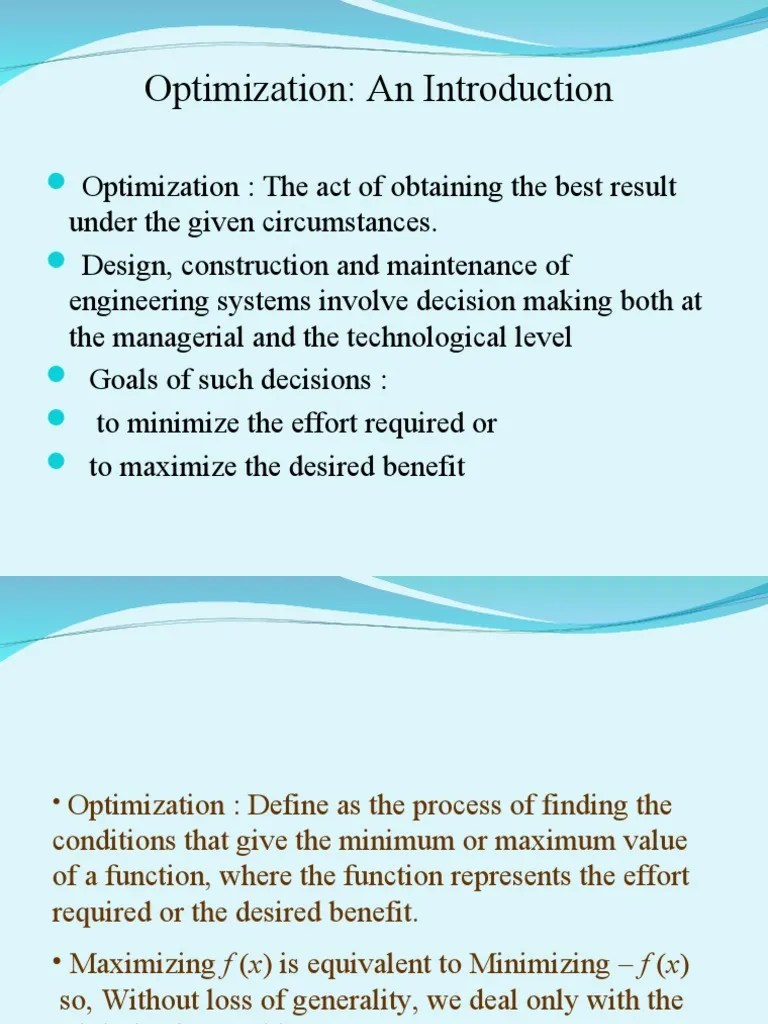 Introduction Of Optimization Pdf Mathematical Optimization Loss