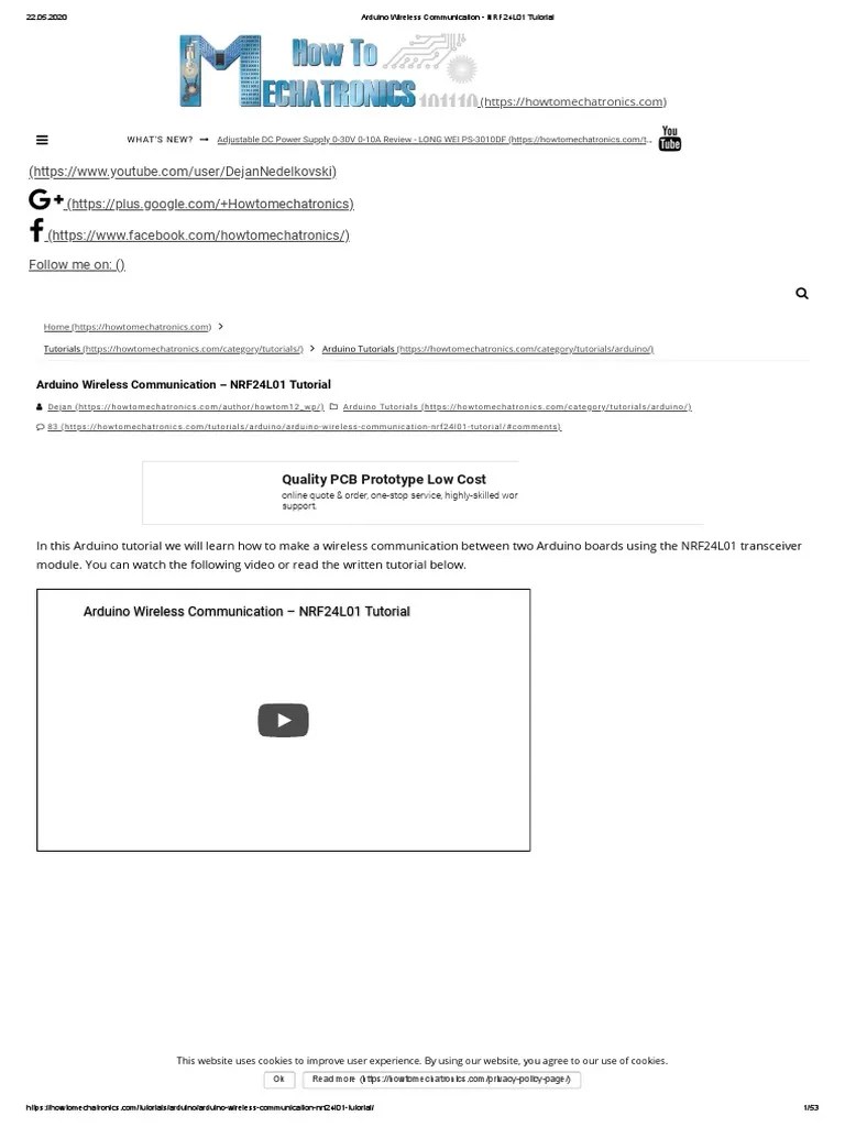 Arduino Wireless Communication Nrf24l01 Tutorial Pdf Subroutine