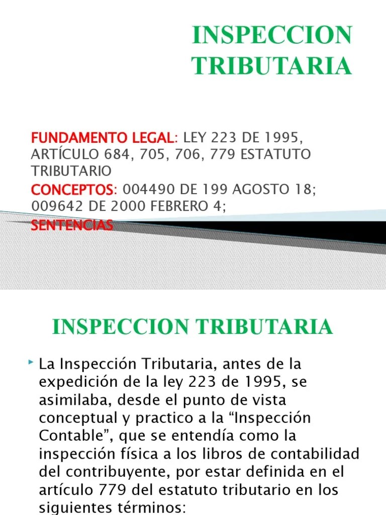 Inspección Tributaria Y Su Marco Legal Pdf Contribuyente Contabilidad