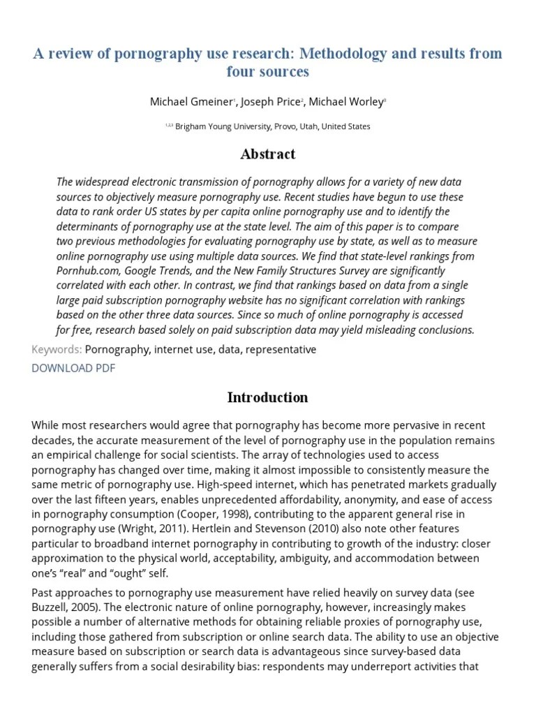 A Review Of Pornography Use Research | PDF | Pornographic Film ...