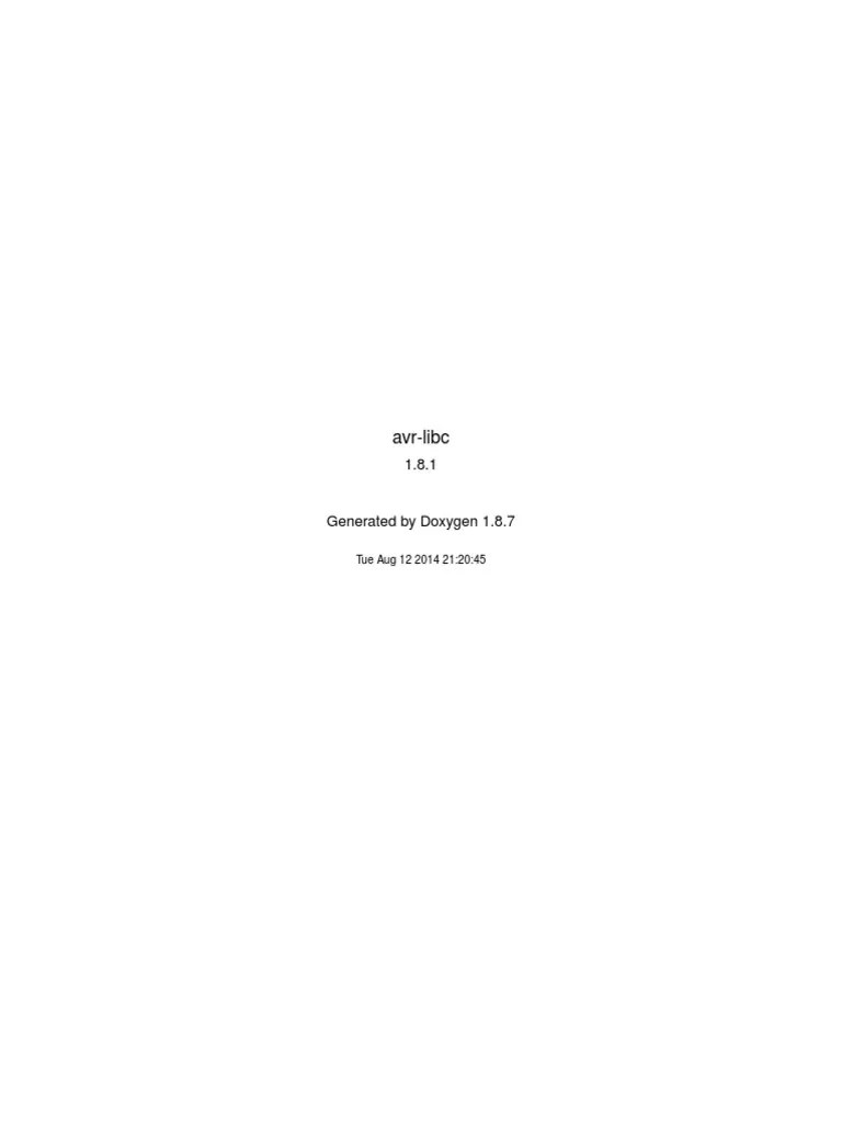Avr Libc User Manual 1 8 1 Pdf Assembly Language Digital Technology