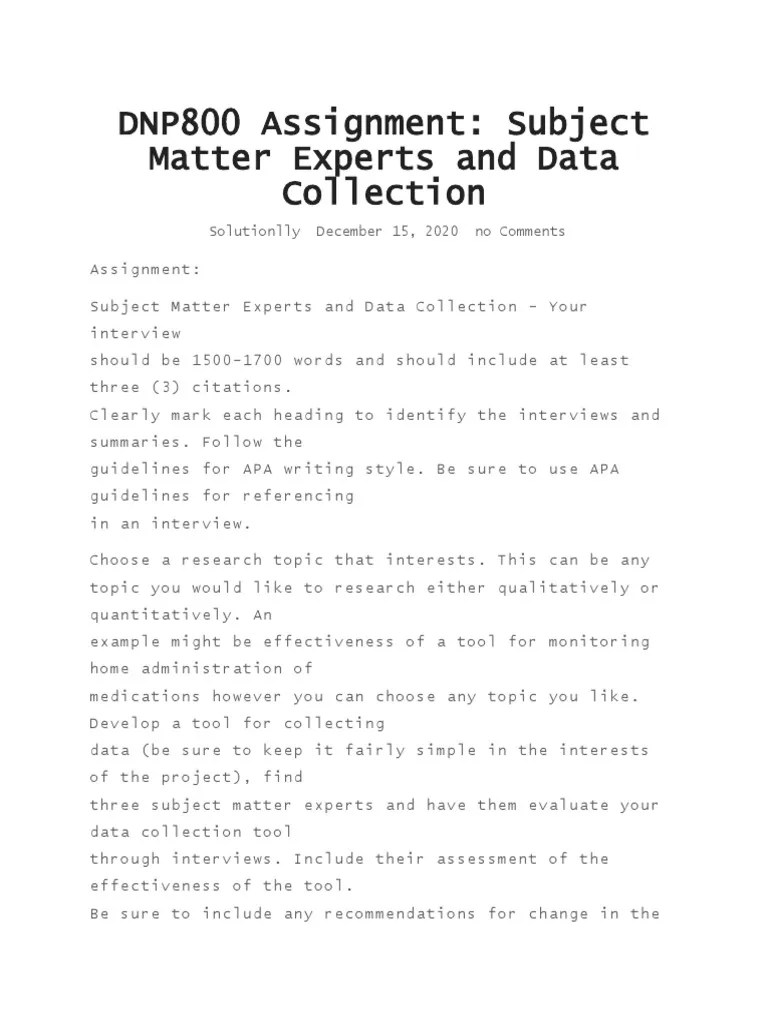 Dnp800 Expert Interviews Data Tools Pdf