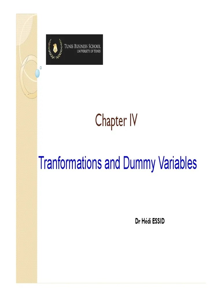 Econometrics Log Linear Dummy Variables Pdf Dummy Variable
