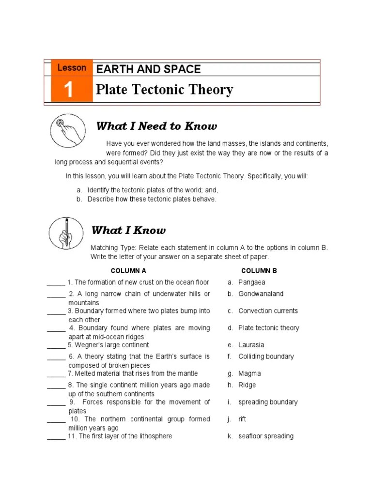 Plate Tectonic Theory: Earth And Space | PDF | Plate Tectonics | Crust ...