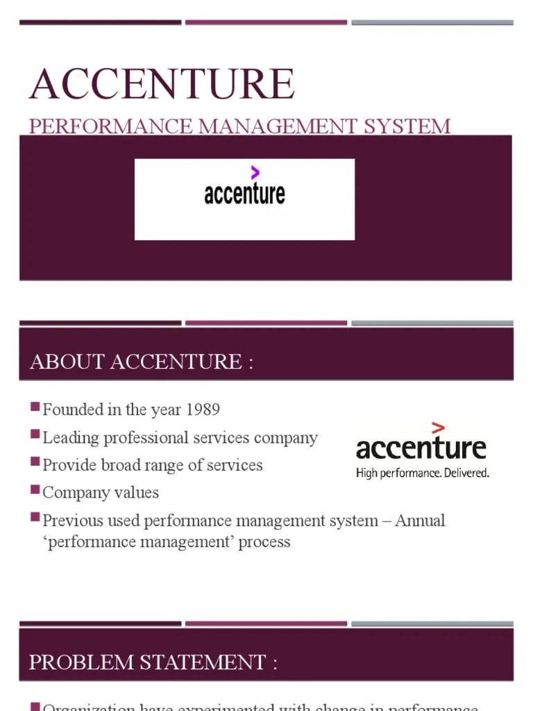 Accenture Performance Management System Pdf