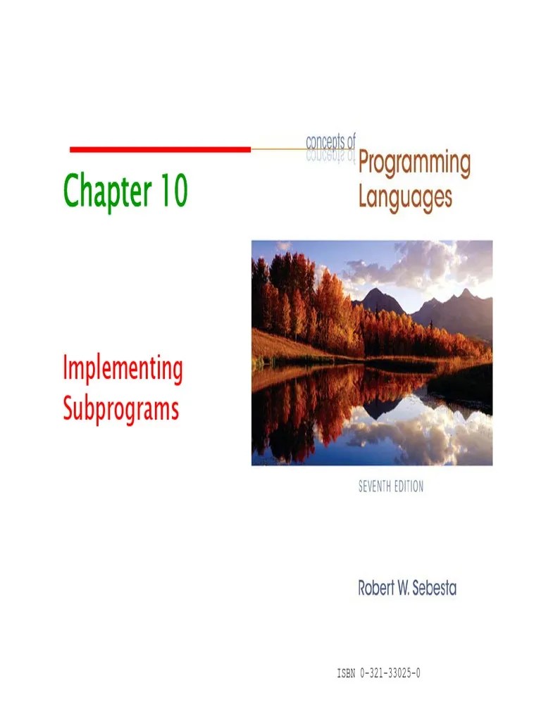 Chapter10 Subprogram Implementation Dynamic And Static Scoping Pdf
