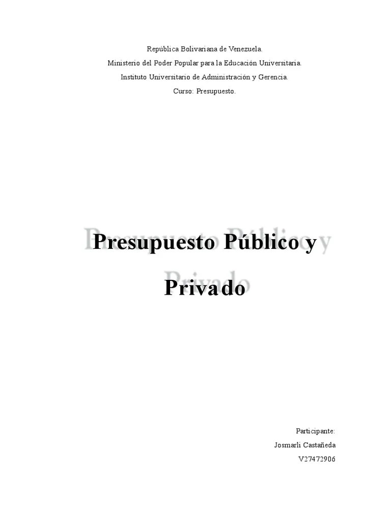 Presupuesto Publico Y Privado - Diferencias Y Semenjanzas | PDF ...