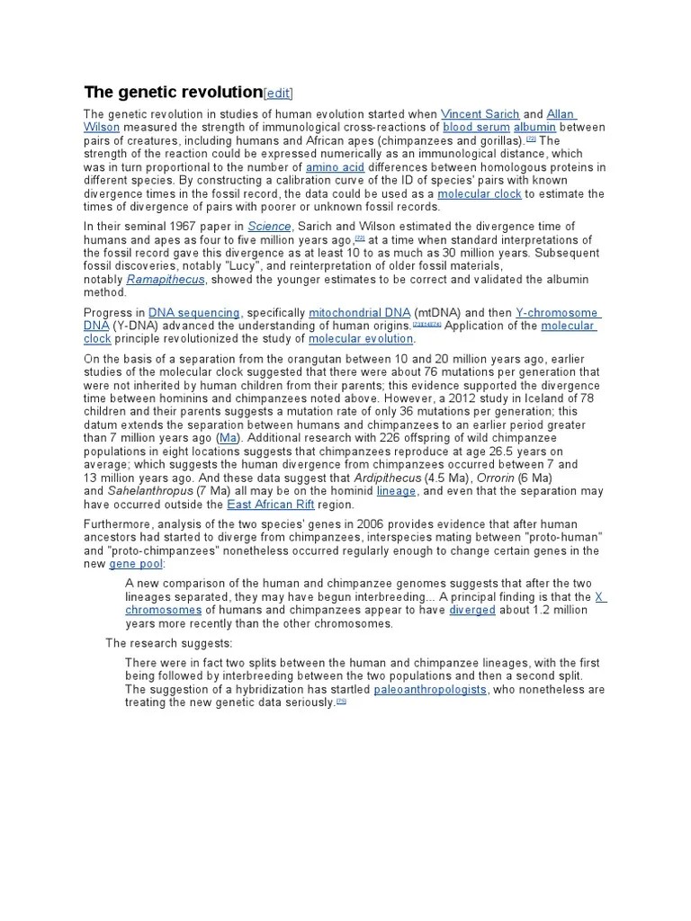 The Genetic Revolution | PDF | Biological Anthropology | Human Evolution