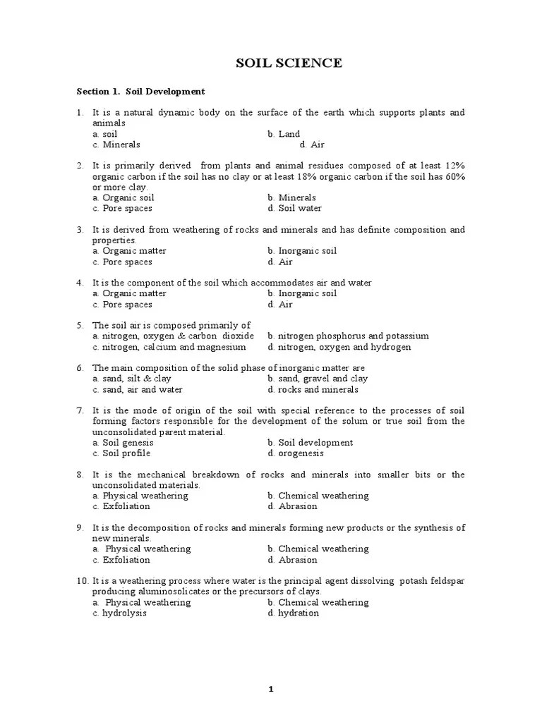 Soil Sci Reviewer Pdf Soil Rock Geology