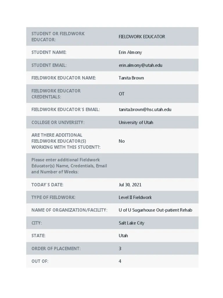 Level 2 Fieldwork Assessment Download Free Pdf Evaluation