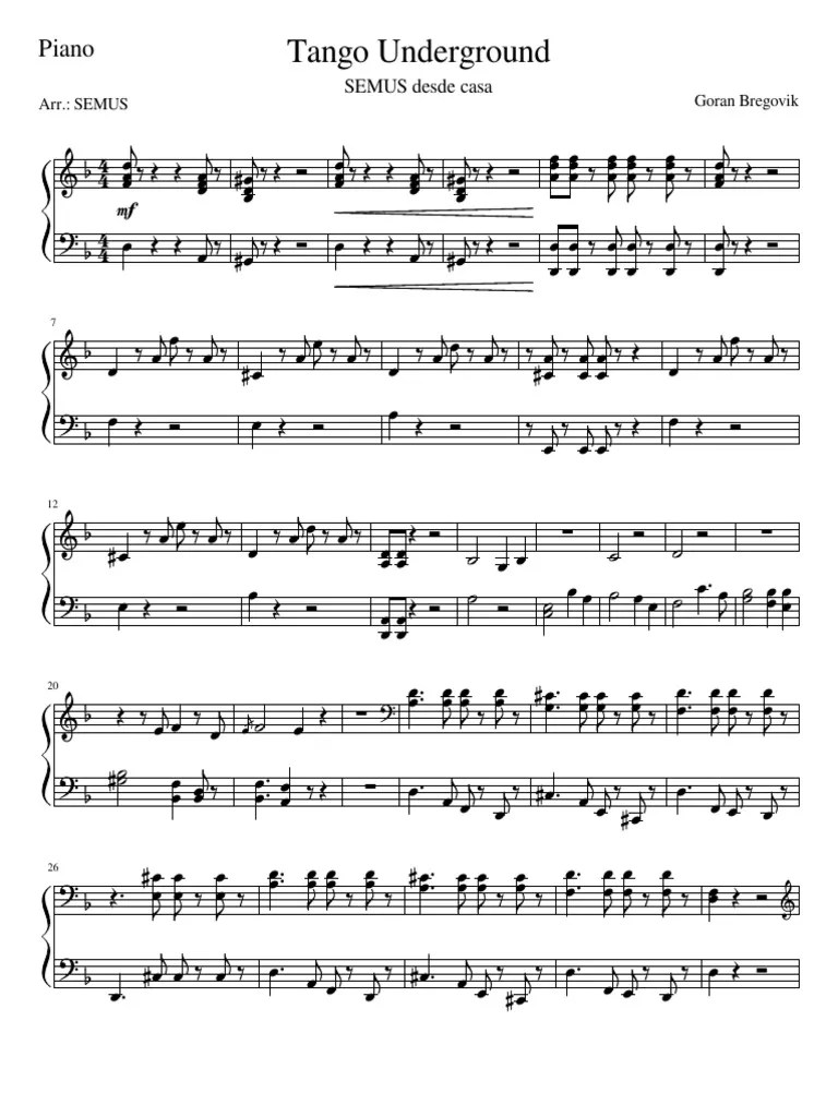 Tango Underground Piano Pdf