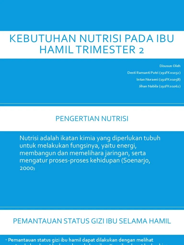 Kebutuhan Nutrisi Ibu Hamil Trimester 3 | PDF