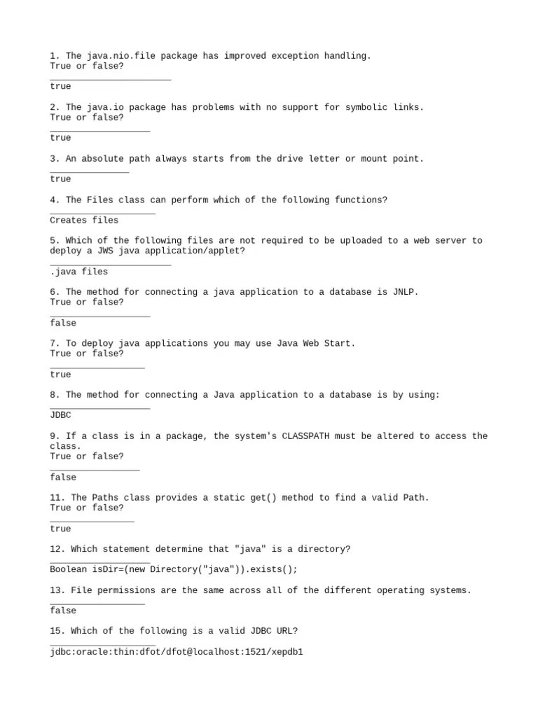 Java Programming Final Exam Pdf Java Programming Language Java