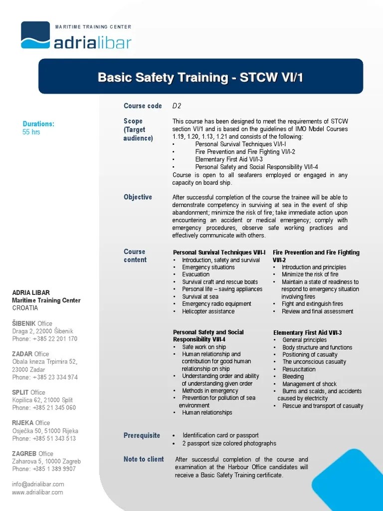 Basic Safety Training Pdf Emergency Safety