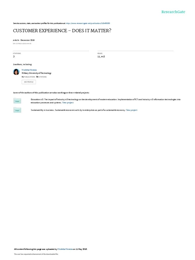 Customer Experience - Does It Matter | PDF | Customer Experience ...