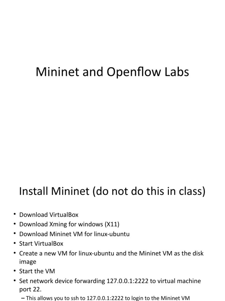 Mininet And Openflow Labs Pdf Transmission Control Protocol