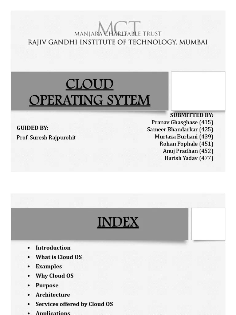 Overview Of Cloud Operating Systems Pdf Cloud Computing Operating