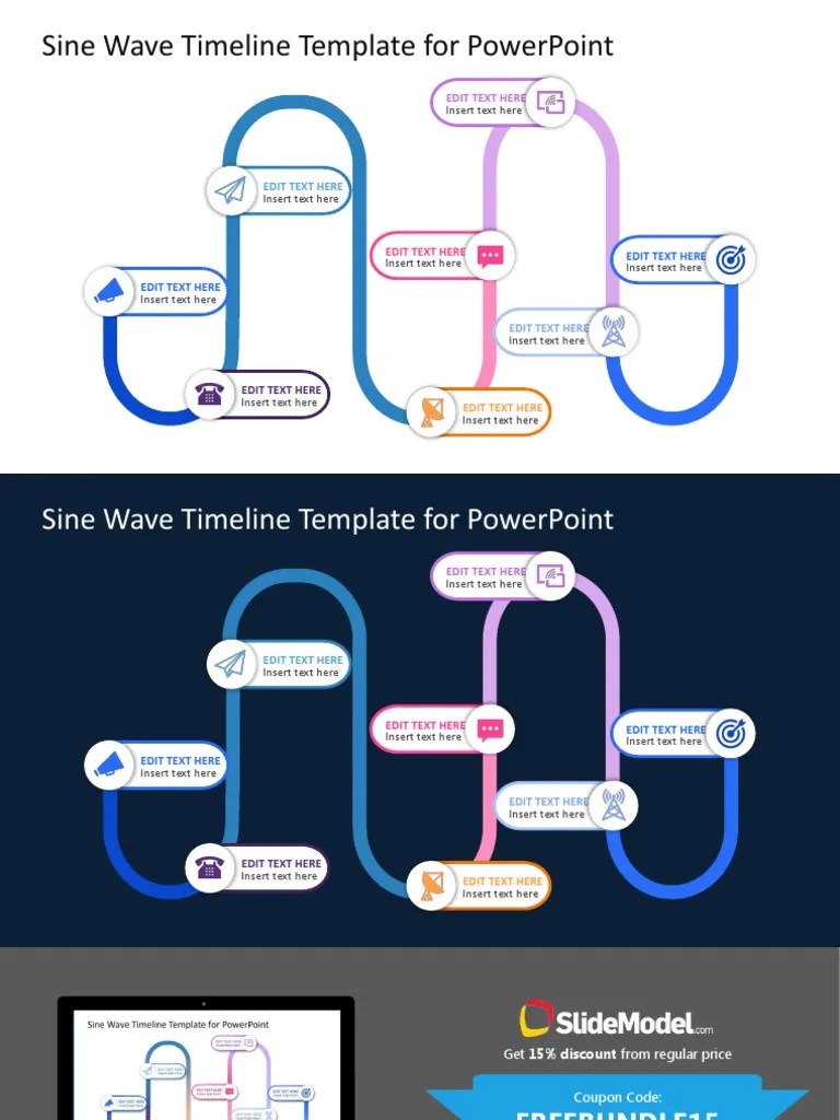 Sine Wave Timeline Template For Ppt Pdf