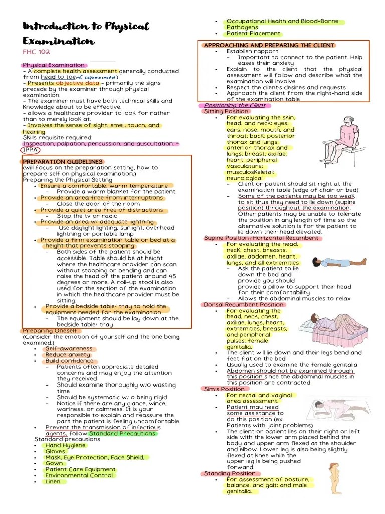 Fhc 102 Introduction To Physical Examination Pdf Physical Examination