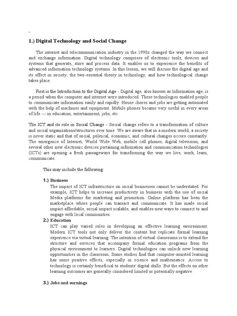 Digital Technology And Social Change | PDF | Internet Of Things ...
