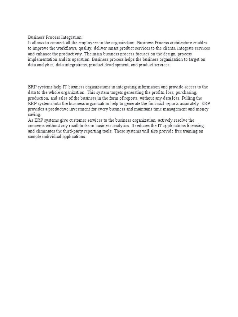 Business Process Integration Assignment Pdf