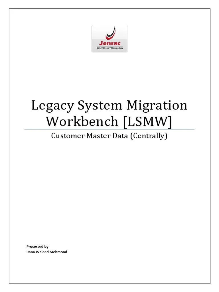 Lsmw Process For Customer Master Data Pdf Microsoft Excel