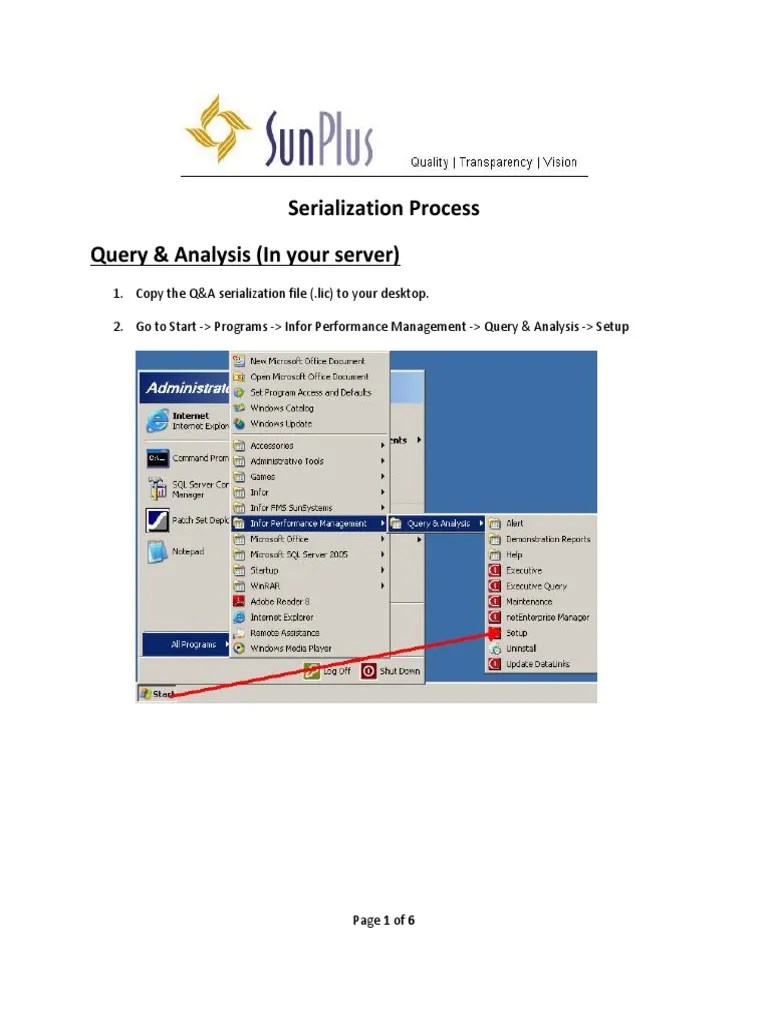 Serialization Process For Q A Setup Pdf Computers