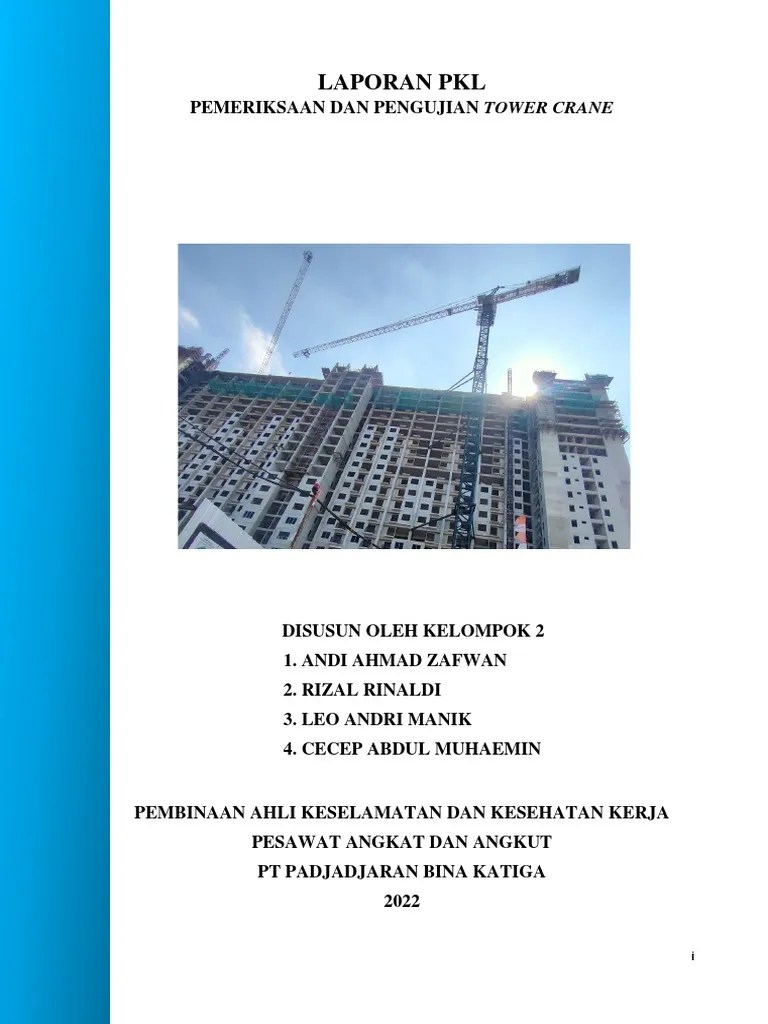Laporan Pkl Tower Crane Final 06 08 22 Pdf