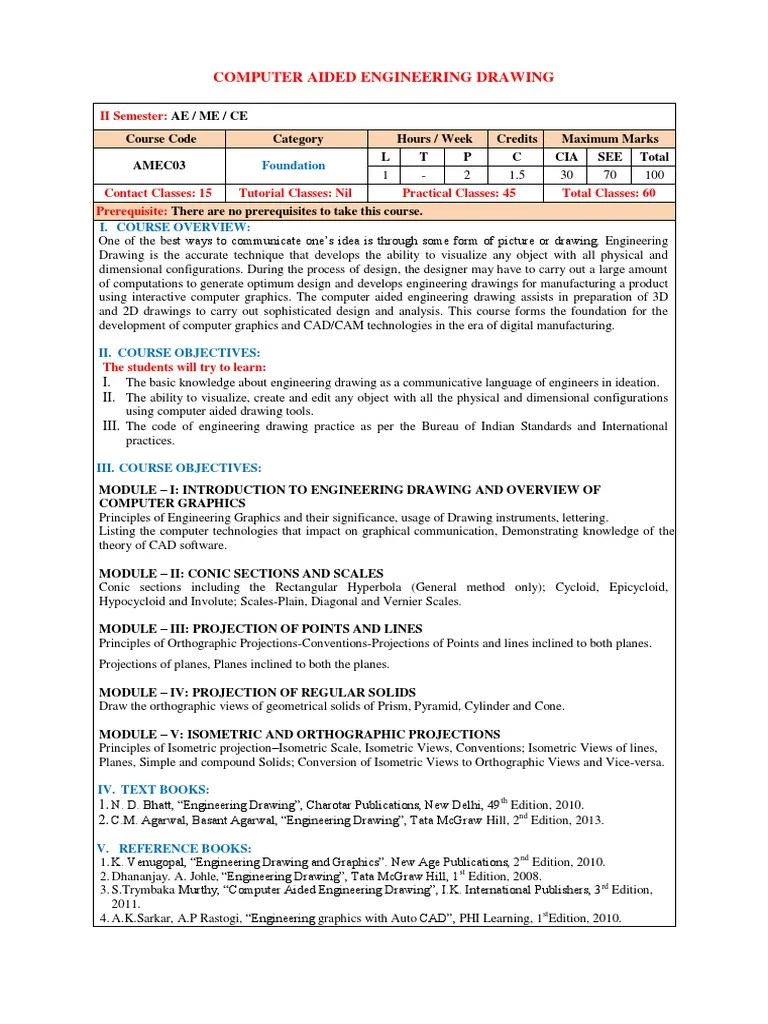 Computer Aided Engineering Drawing Pdf Engineering Drawing