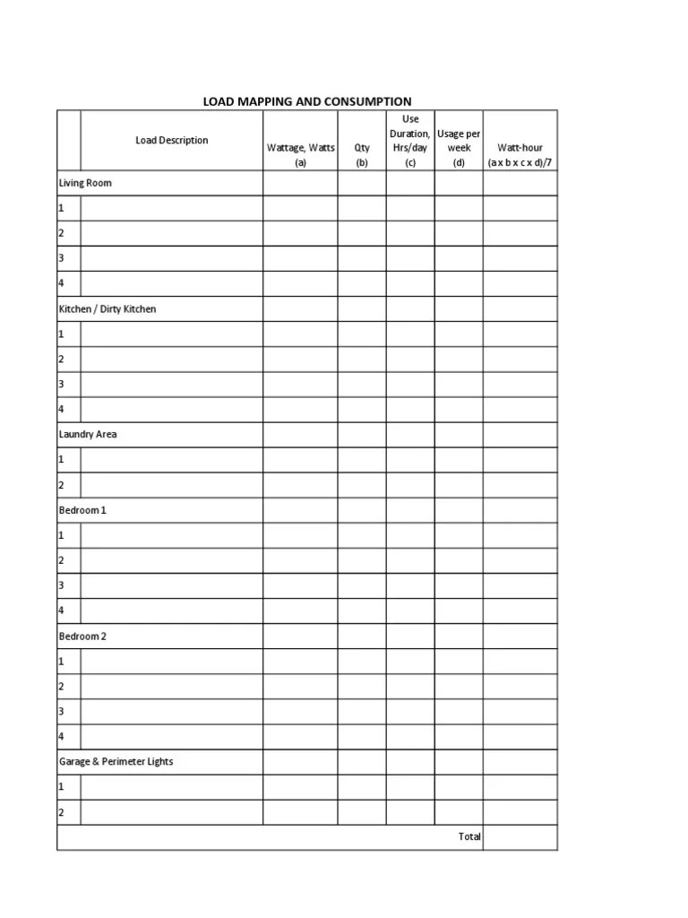 Blank Load Mapping Pdf