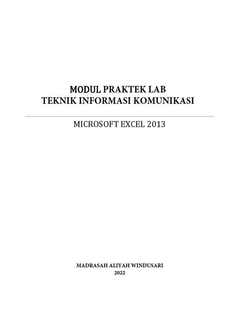 Modul Pelatihan Microsoft Excel 2013 Pdf
