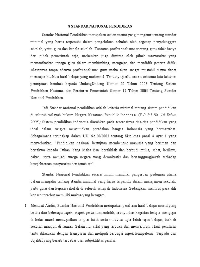 8 Standar Nasional Pendidikan Pdf