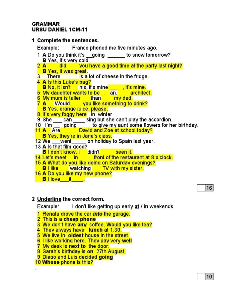 English Grammar And Vocabulary Exercises Pdf