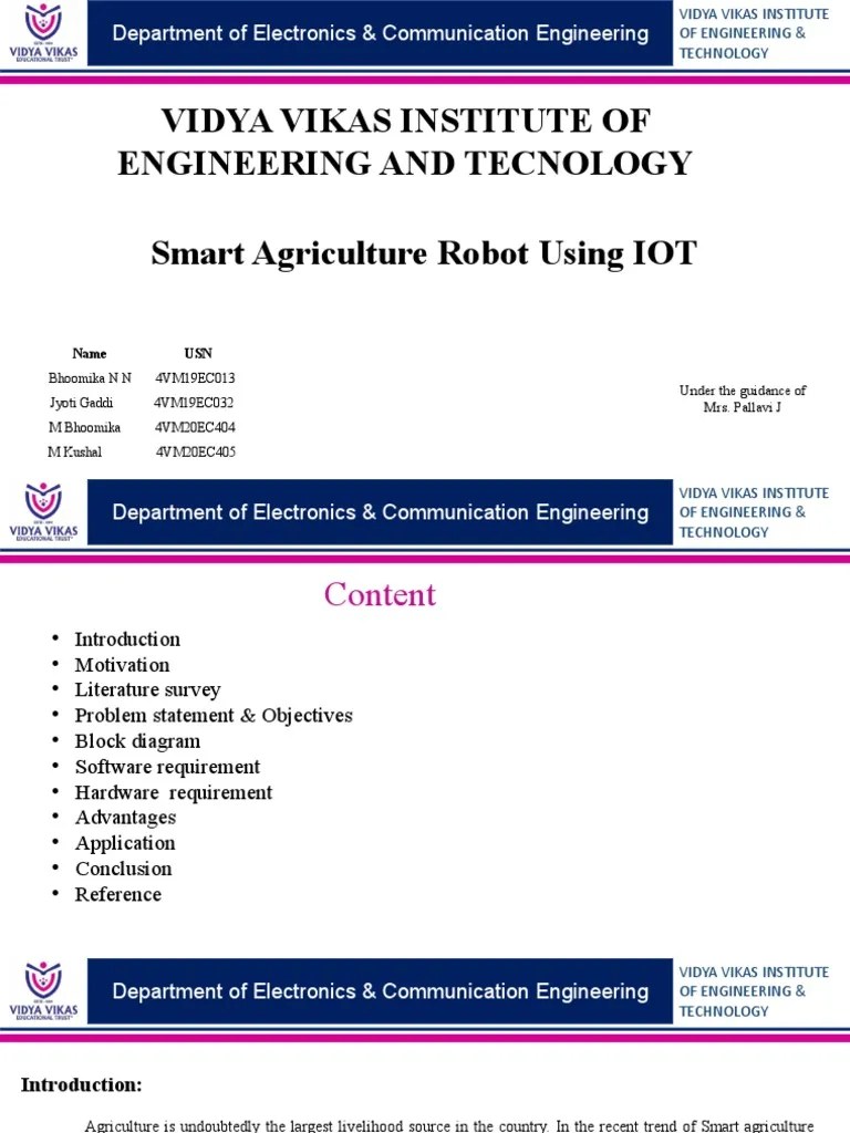 Project Work Phase 1 Review 1 Ppt Format 7 Th Sem Pdf Agriculture