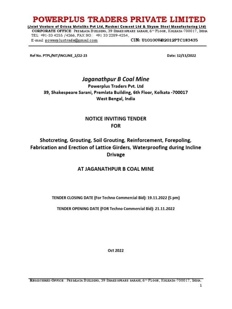 Nit Additional Work Incline Drivage Merged 12112022 Pdf